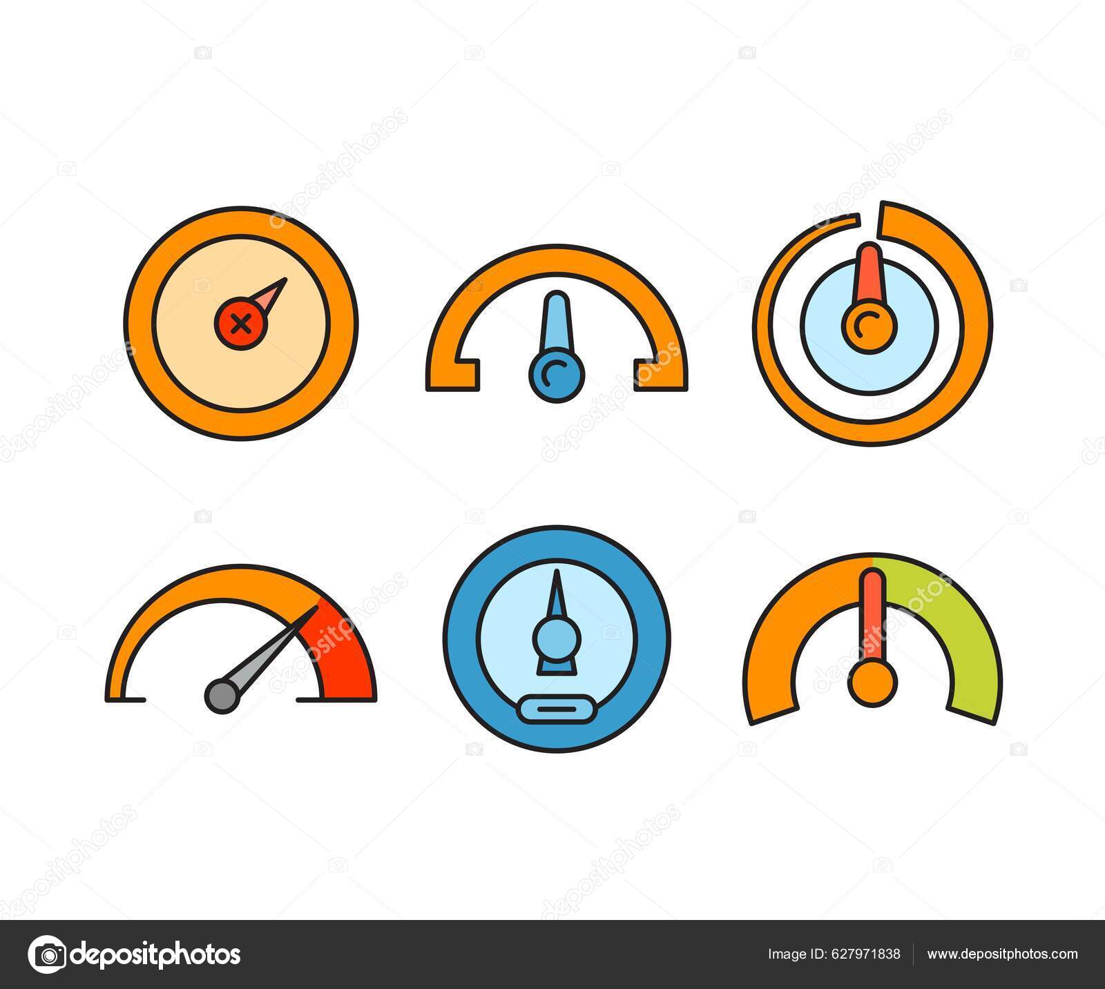 Speedometer Gauge Icons Set Stock Vector by ©loopang 627971838