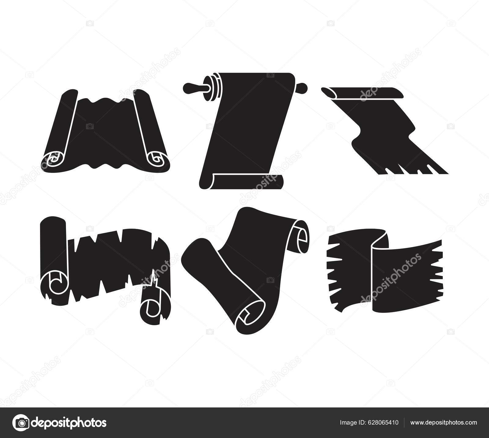 Parchment Paper Scroll Icons Illustration 스톡 벡터 - ©loopang 628065410