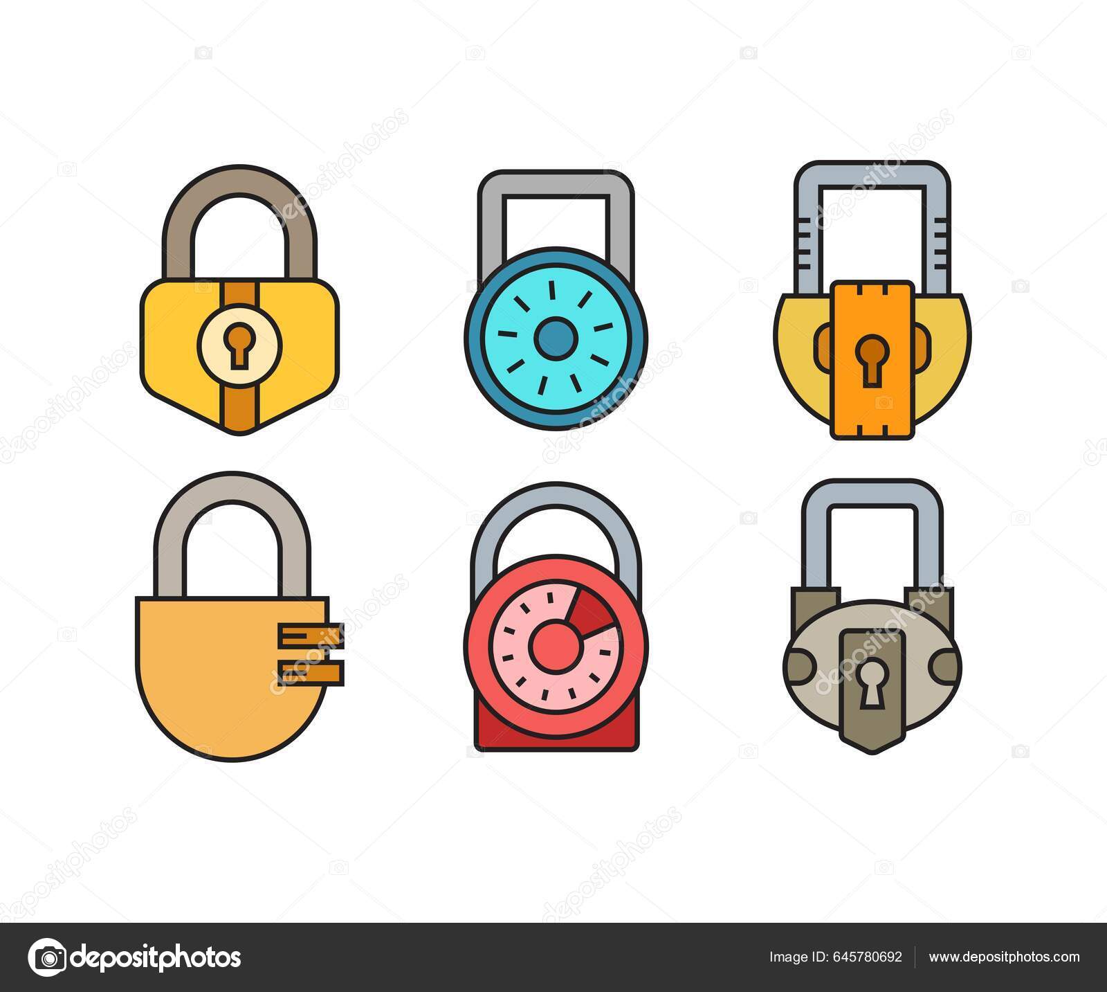 Ikon Gembok Set Gambar Vektor Vektor Stok oleh ©loopang 645780692