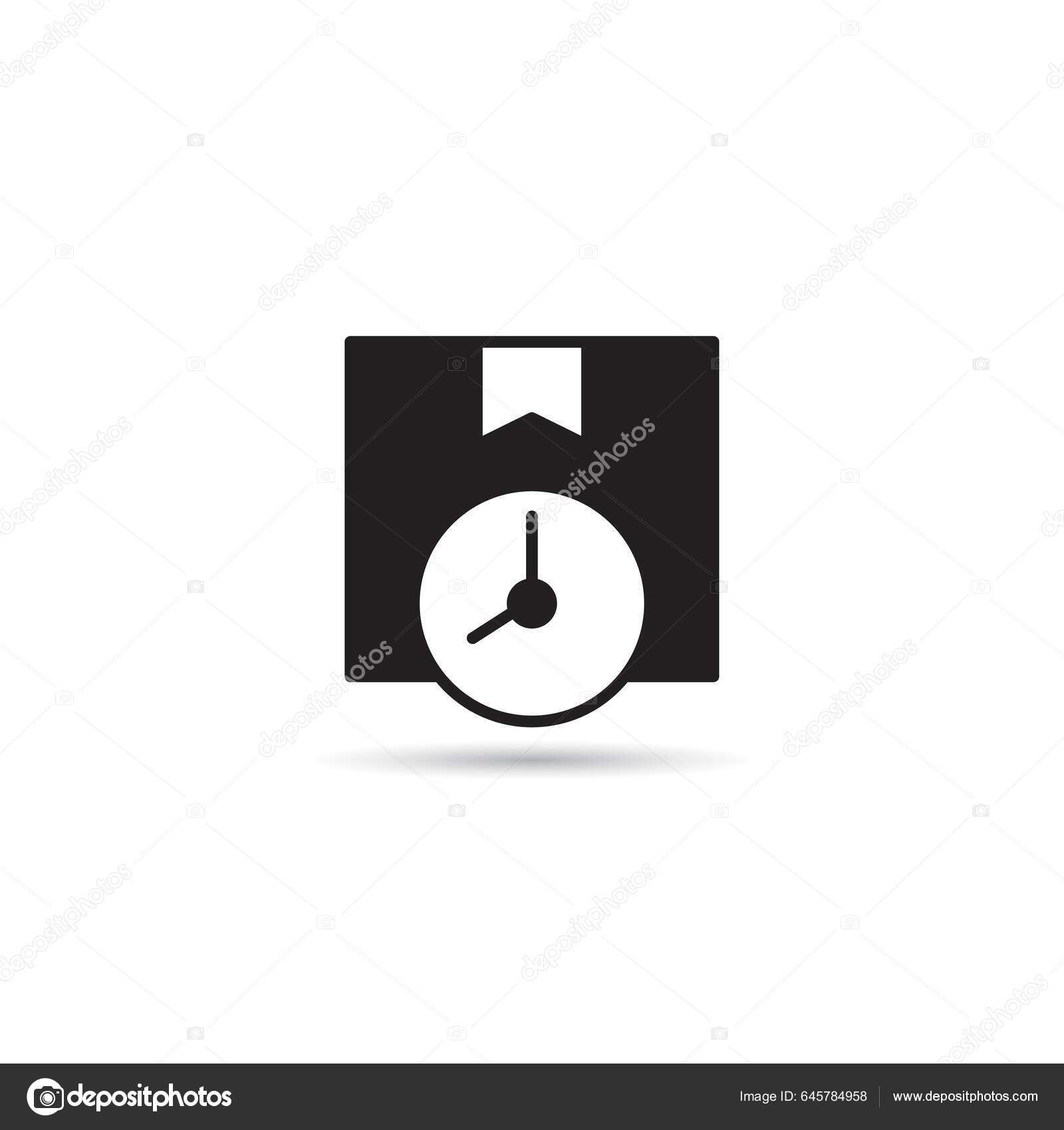Box Clock Icon White Background Vector Illustration Stock Vector by ...