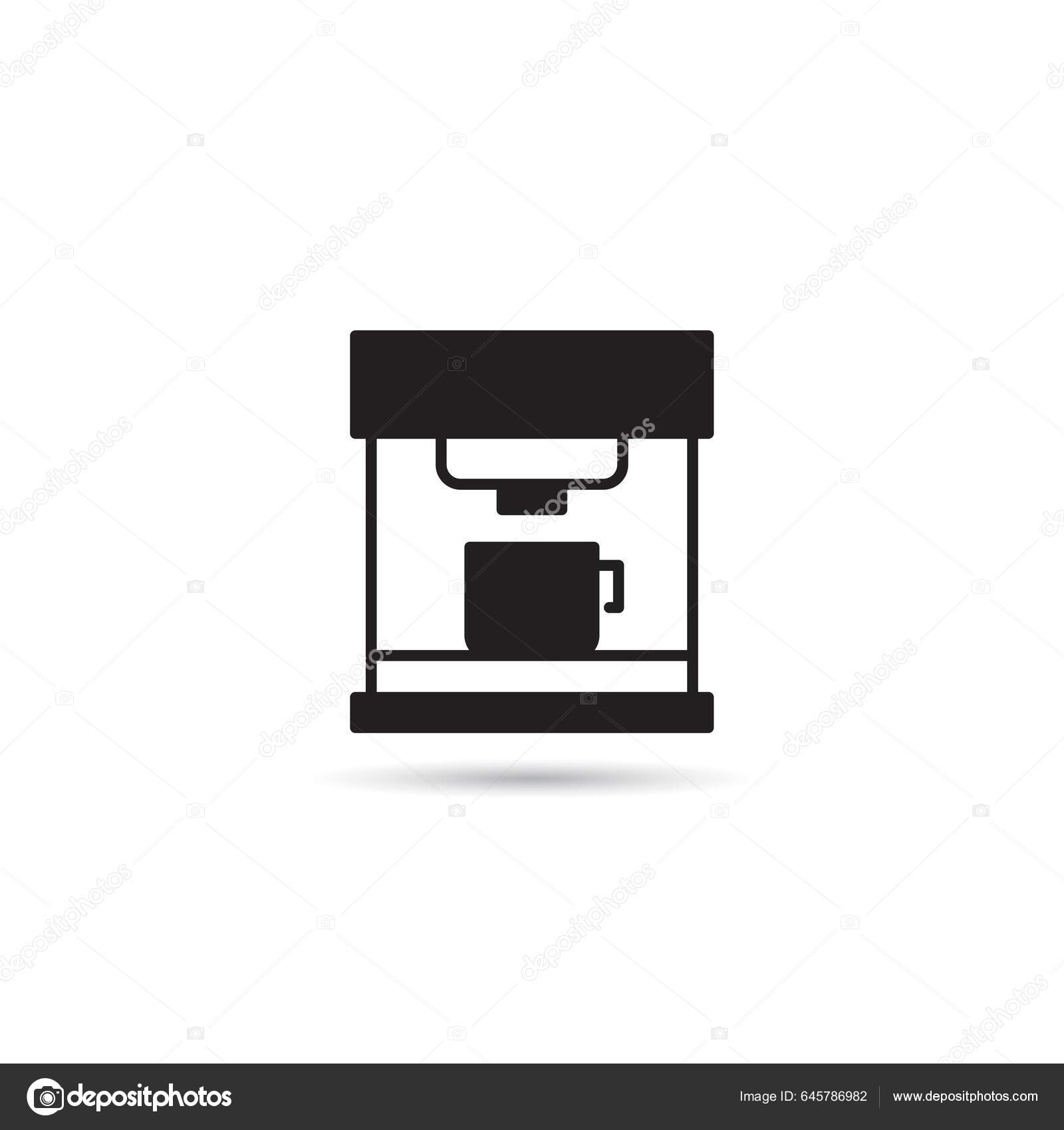Coffee Machine Icon White Background Stock Vector by ©loopang 645786982