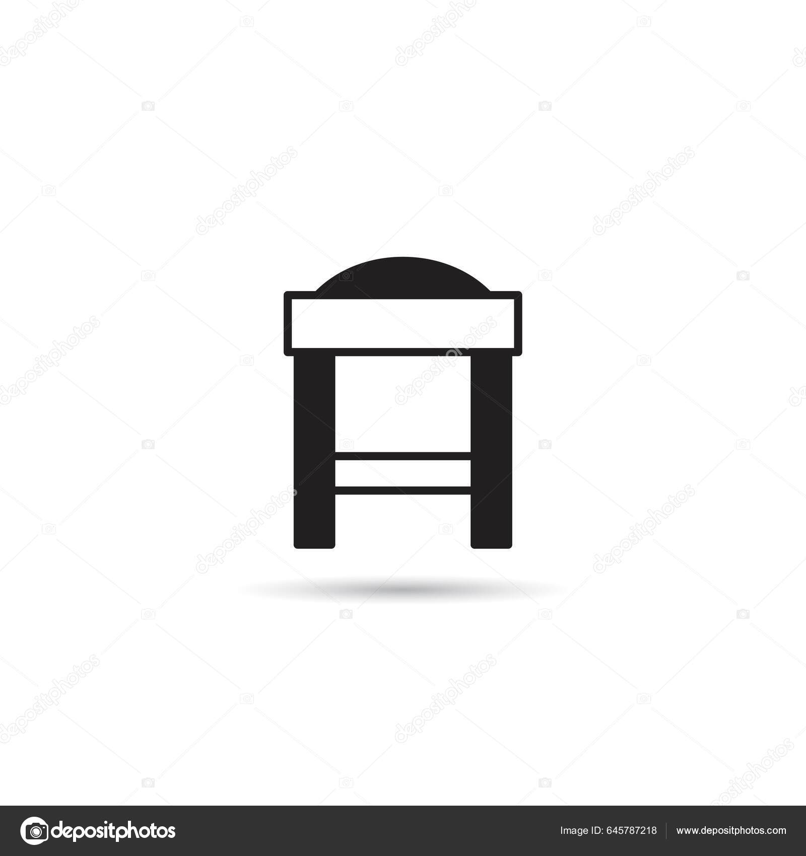 Taburete Icono Sobre Fondo Blanco Vector de stock por ©loopang 645787218