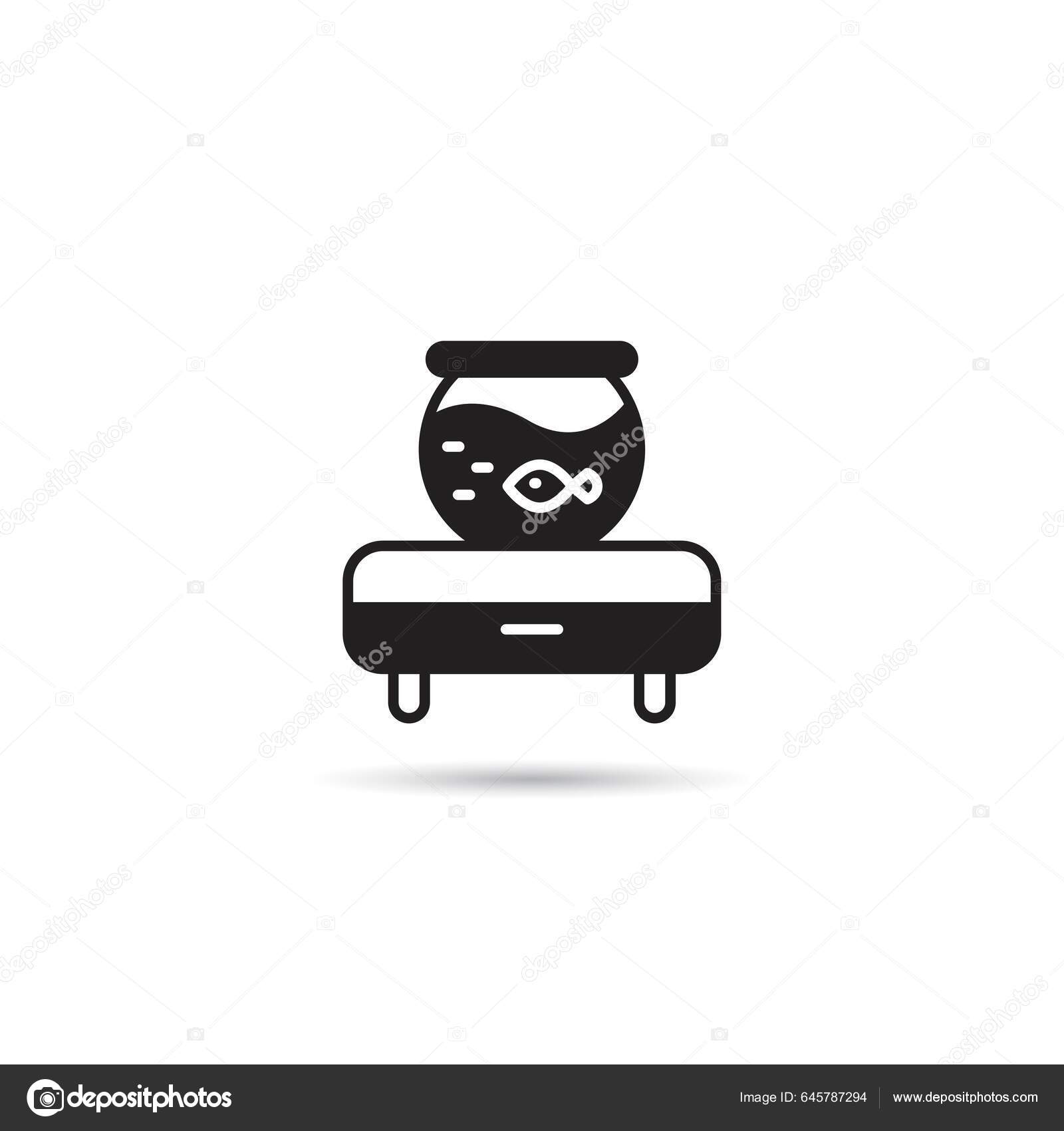 Fishbowl Icon White Background Stock Vector by ©loopang 645787294