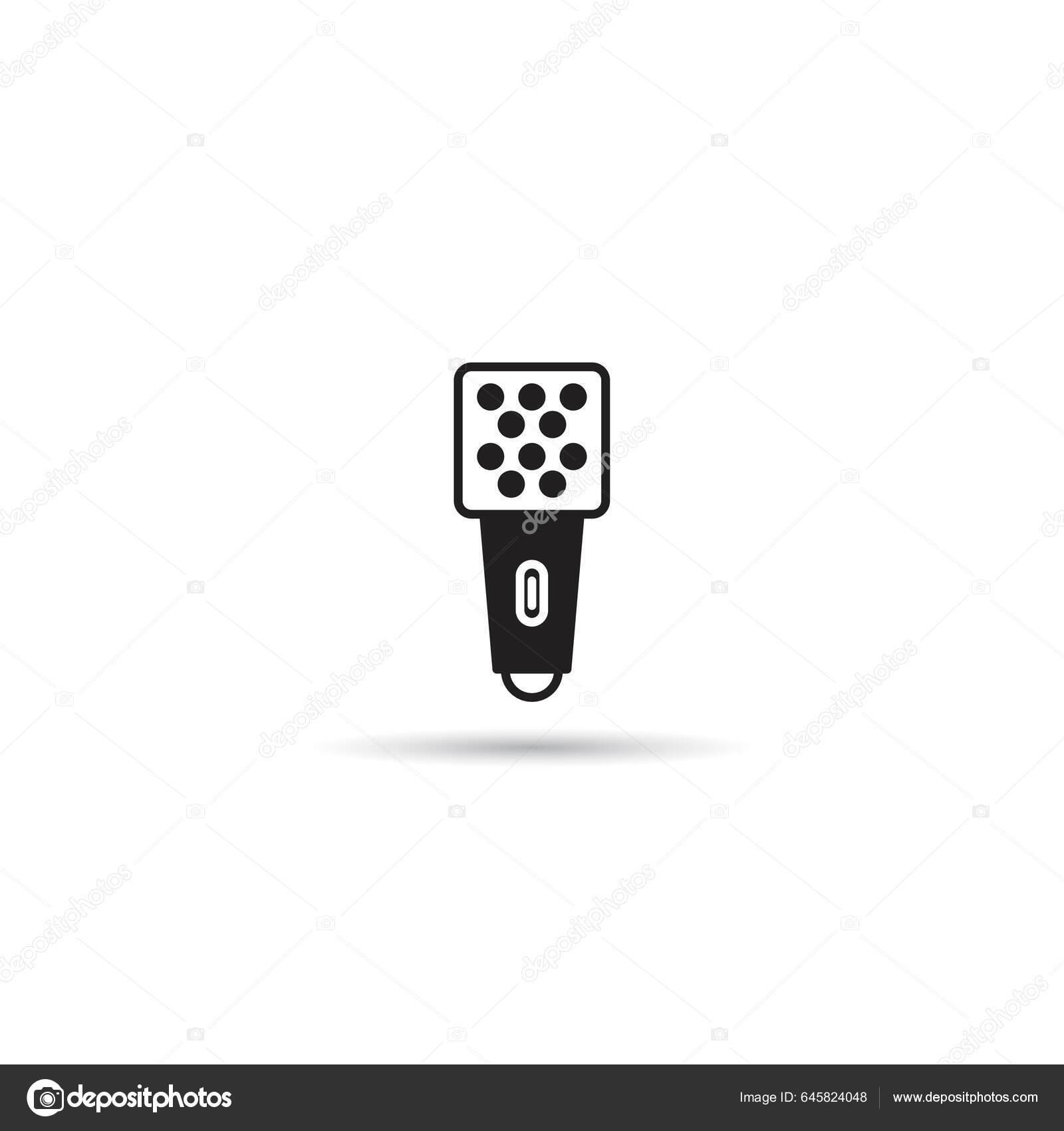 Microphone Icon White Background Stock Vector by ©loopang 645824048