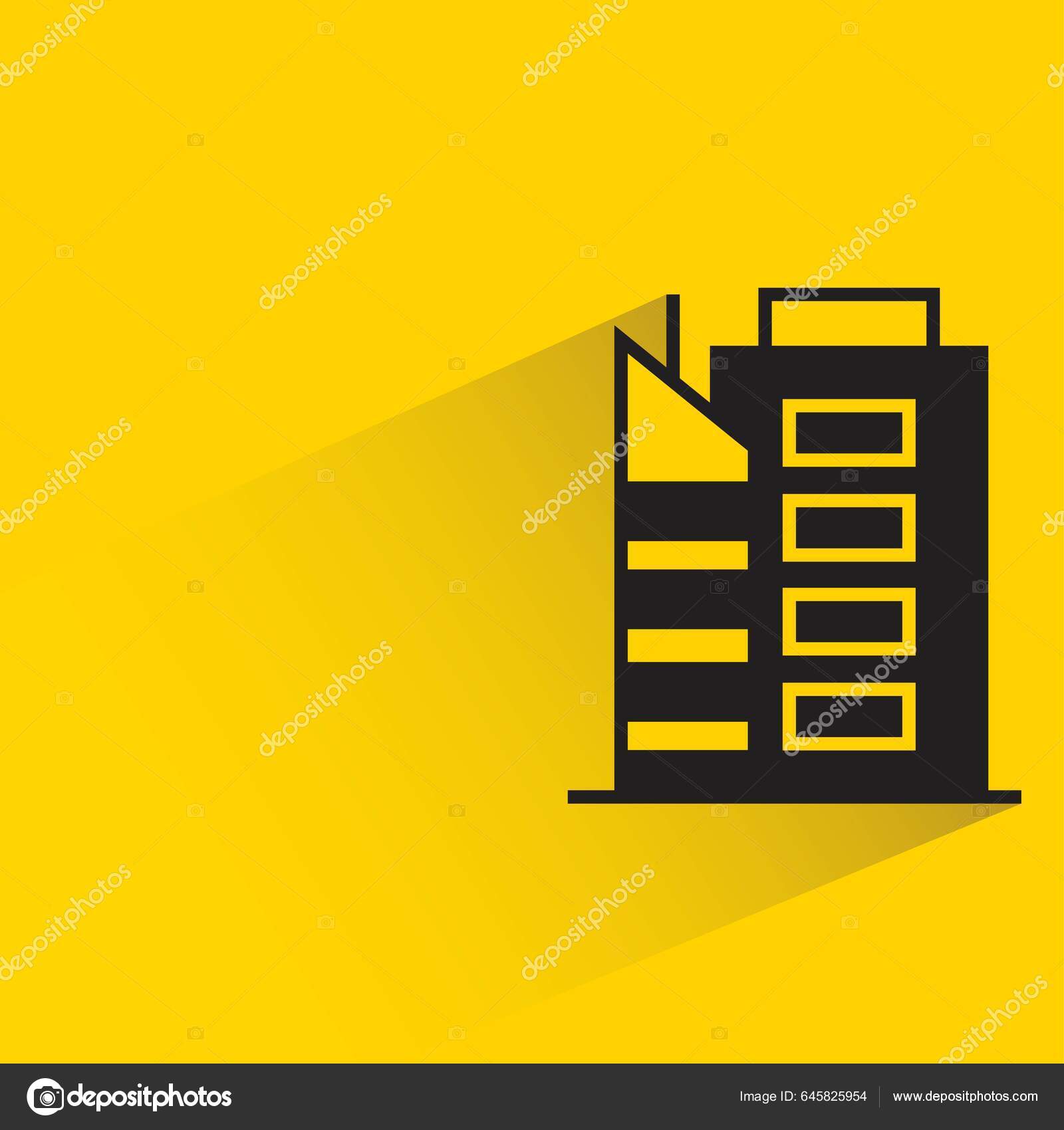 Office Building Shadow Yellow Background Stock Vector by ©loopang 645825954