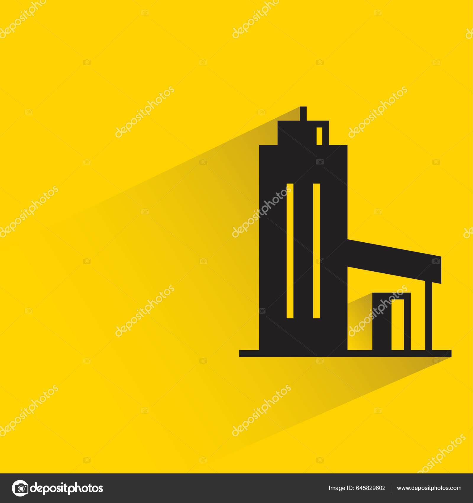 Office Building Shadow Yellow Background Stock Vector by ©loopang 645829602
