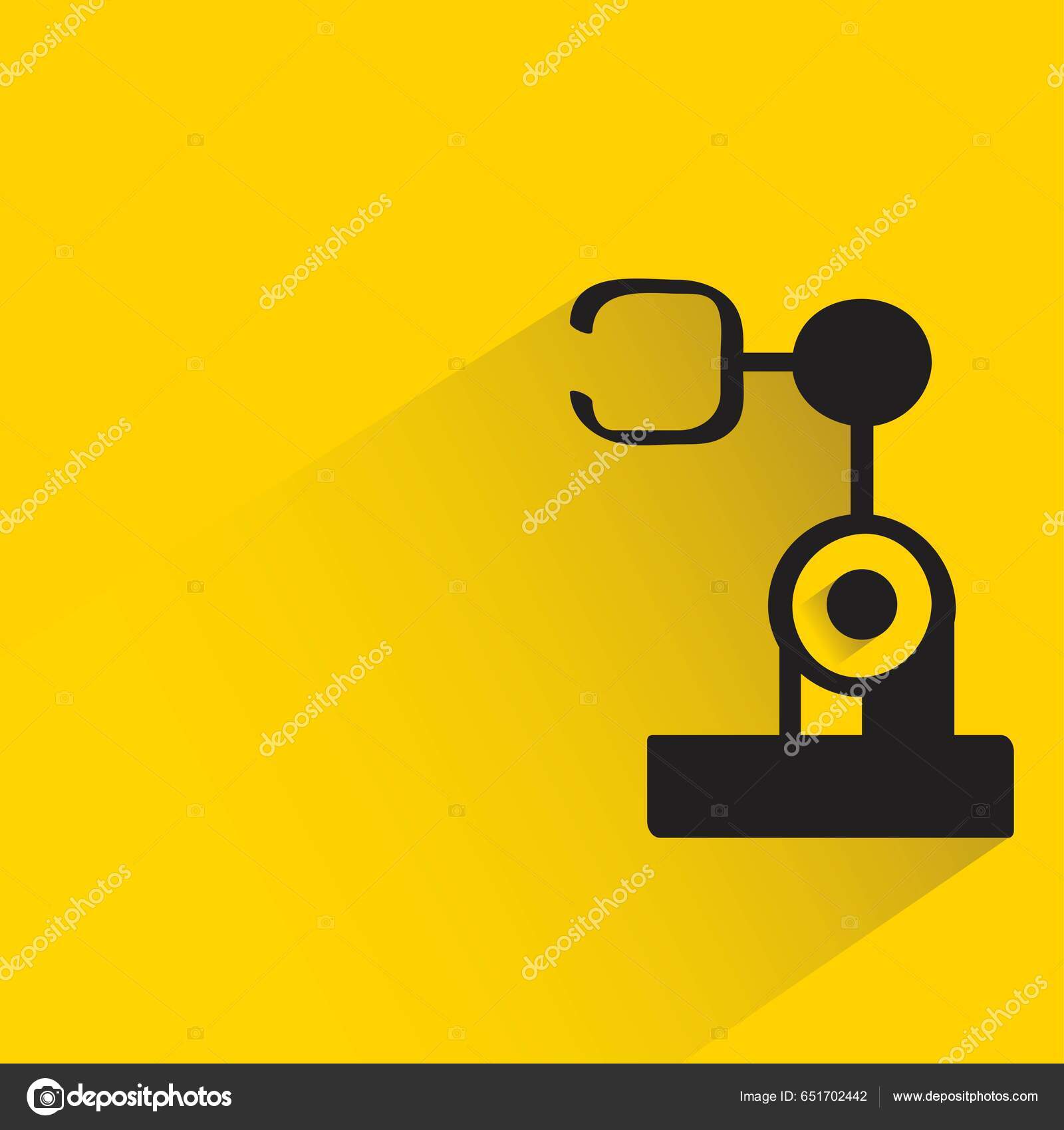 Industrial Robotic Arm Shadow Yellow Background Stock Vector by ...