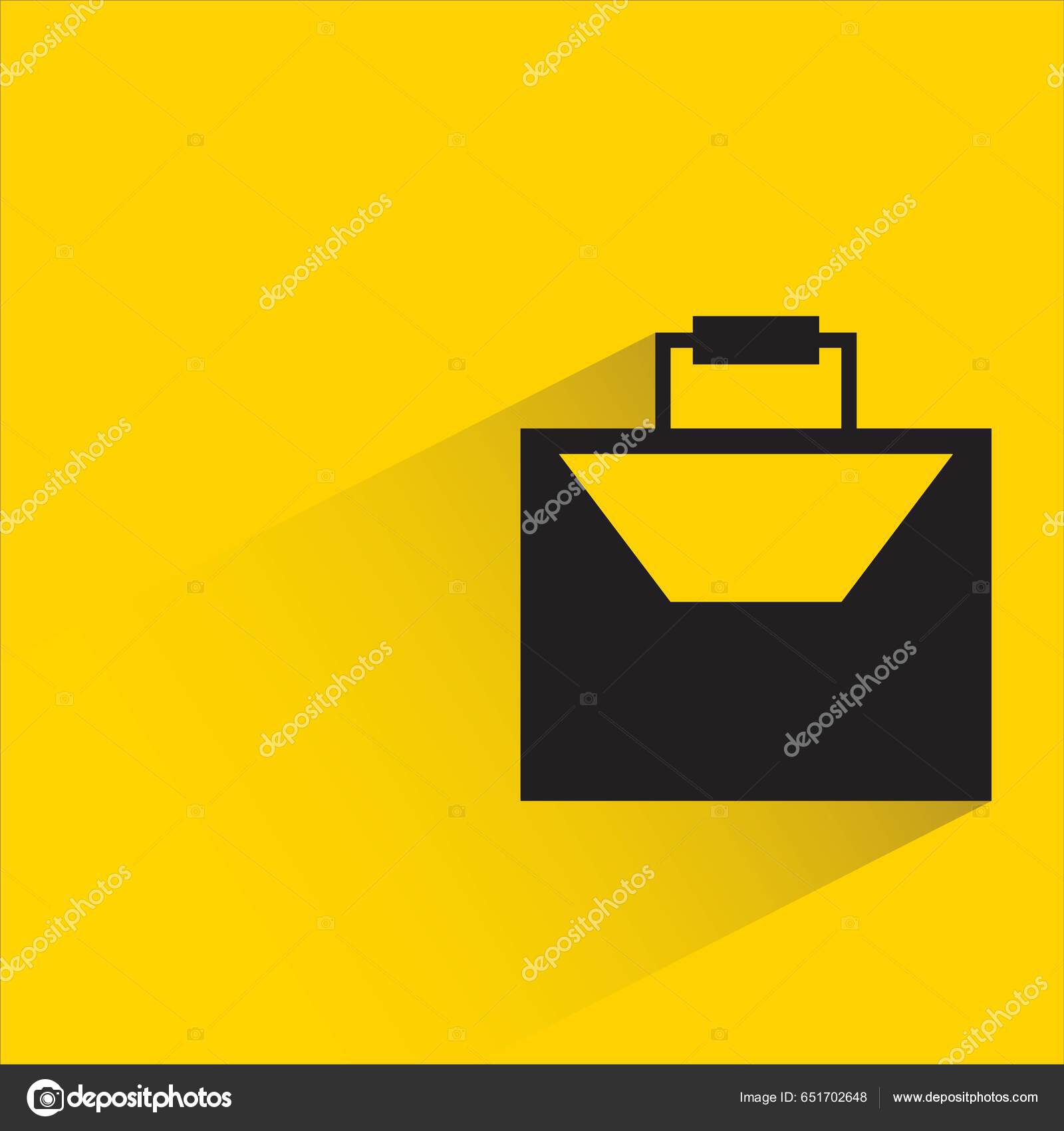 Briefcase Shadow Yellow Background Stock Vector by ©loopang 651702648