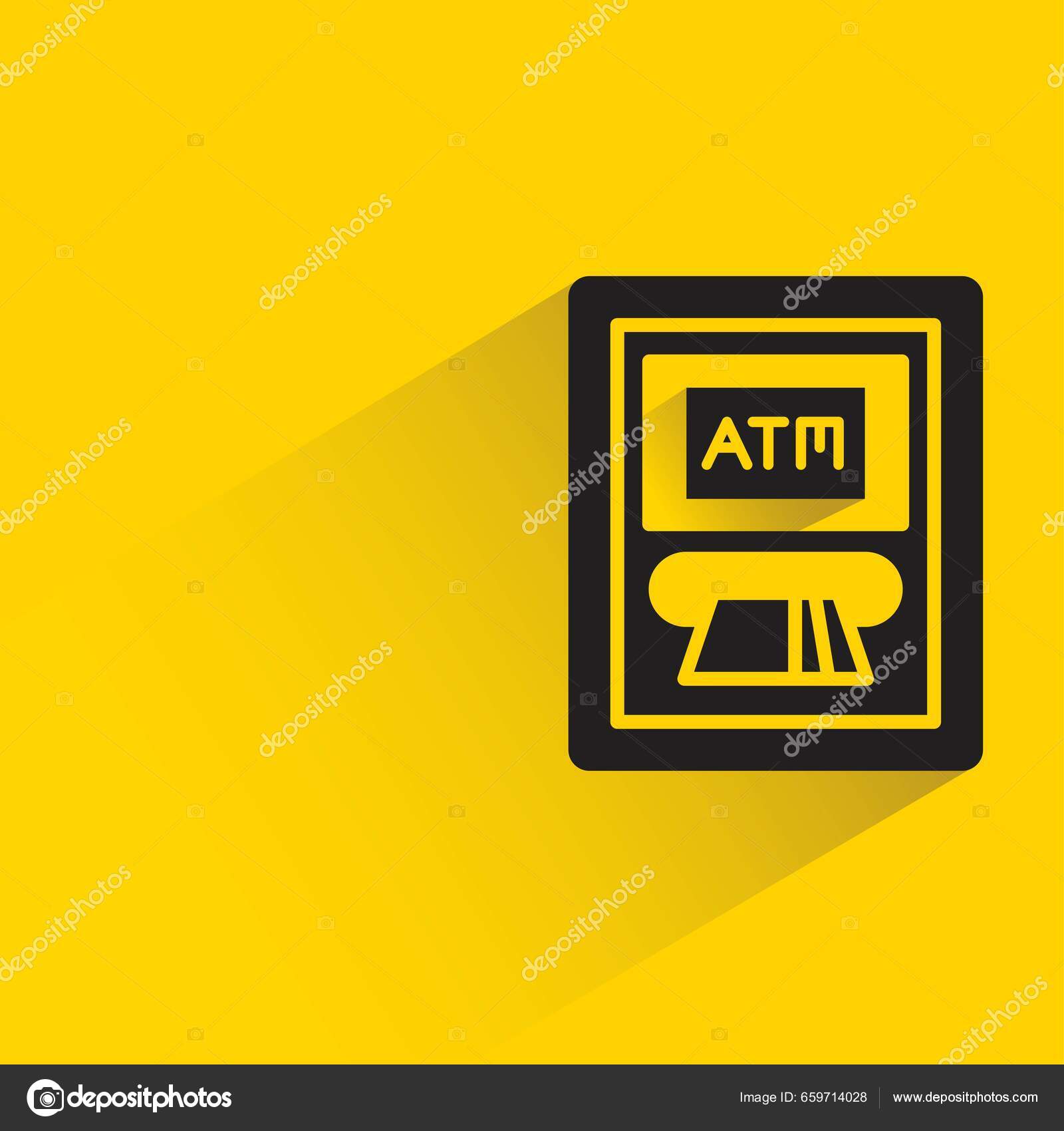 Atm Shadow Yellow Background Stock Vector by ©loopang 659714028