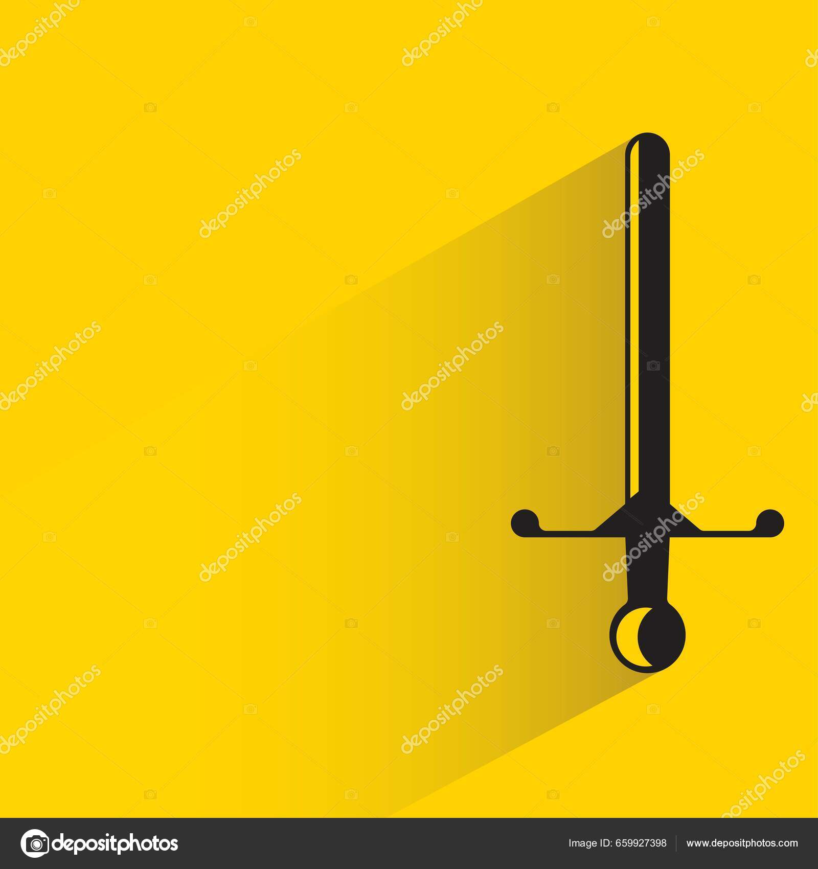 Sword Shadow Yellow Background Stock Vector by ©loopang 659927398