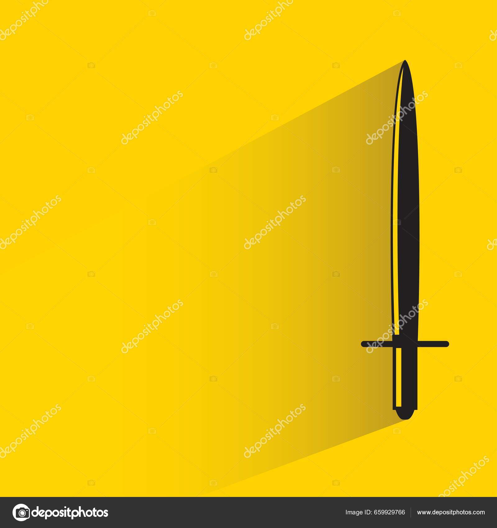 Sword Shadow Yellow Background Stock Vector by ©loopang 659929766