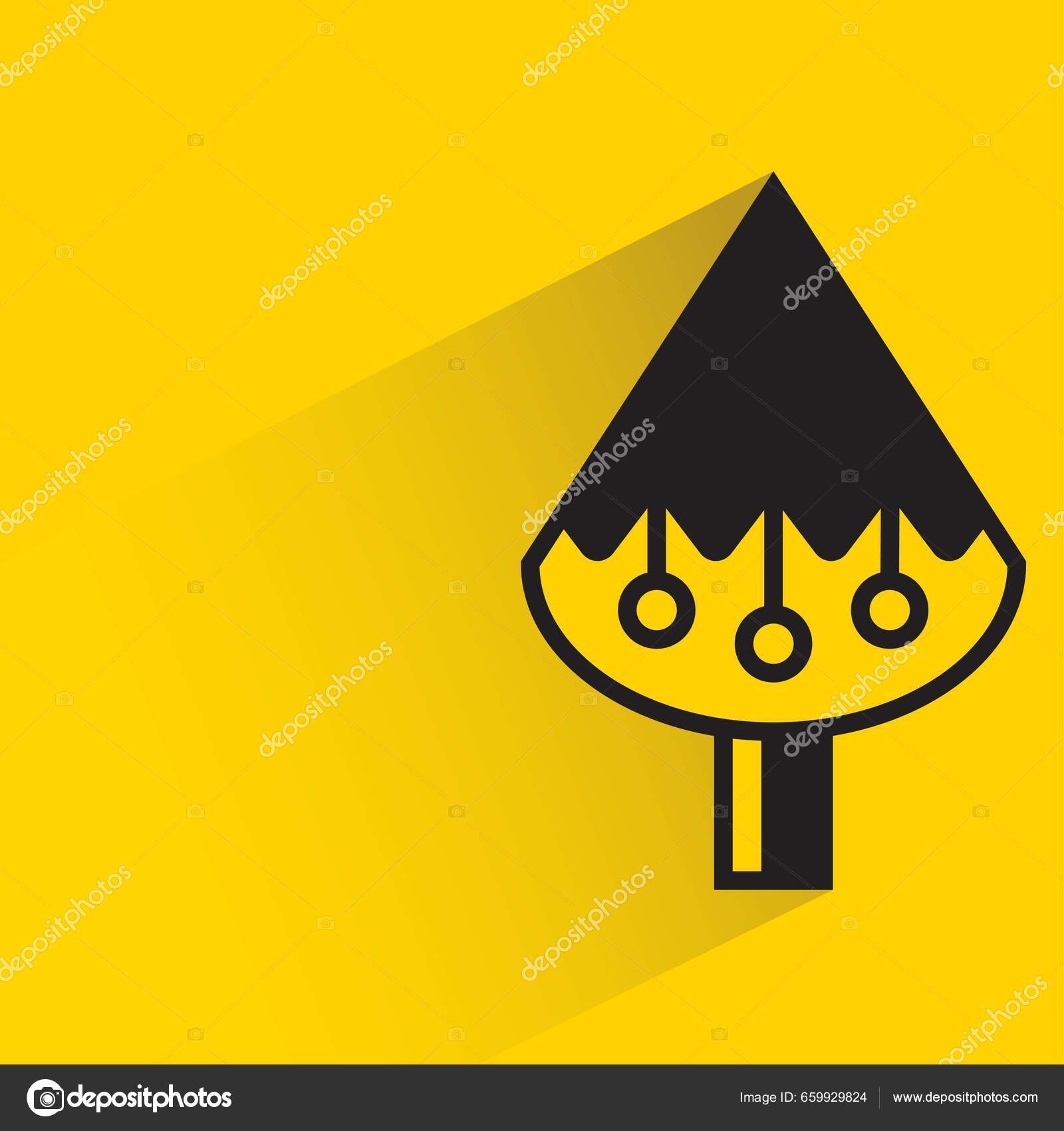 Pine Tree Shadow Yellow Background Stock Vector by ©loopang 659929824