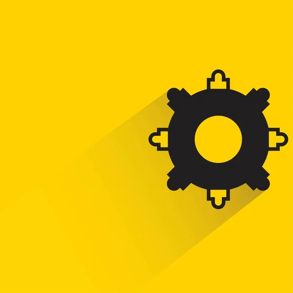 Gear Shadow Yellow Background Stock Vector by ©loopang 659927980