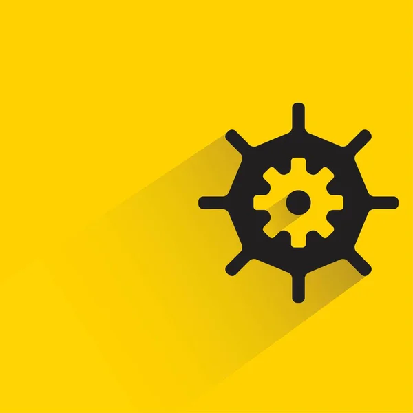 Gear Shadow Yellow Background Stock Vector by ©loopang 659927980