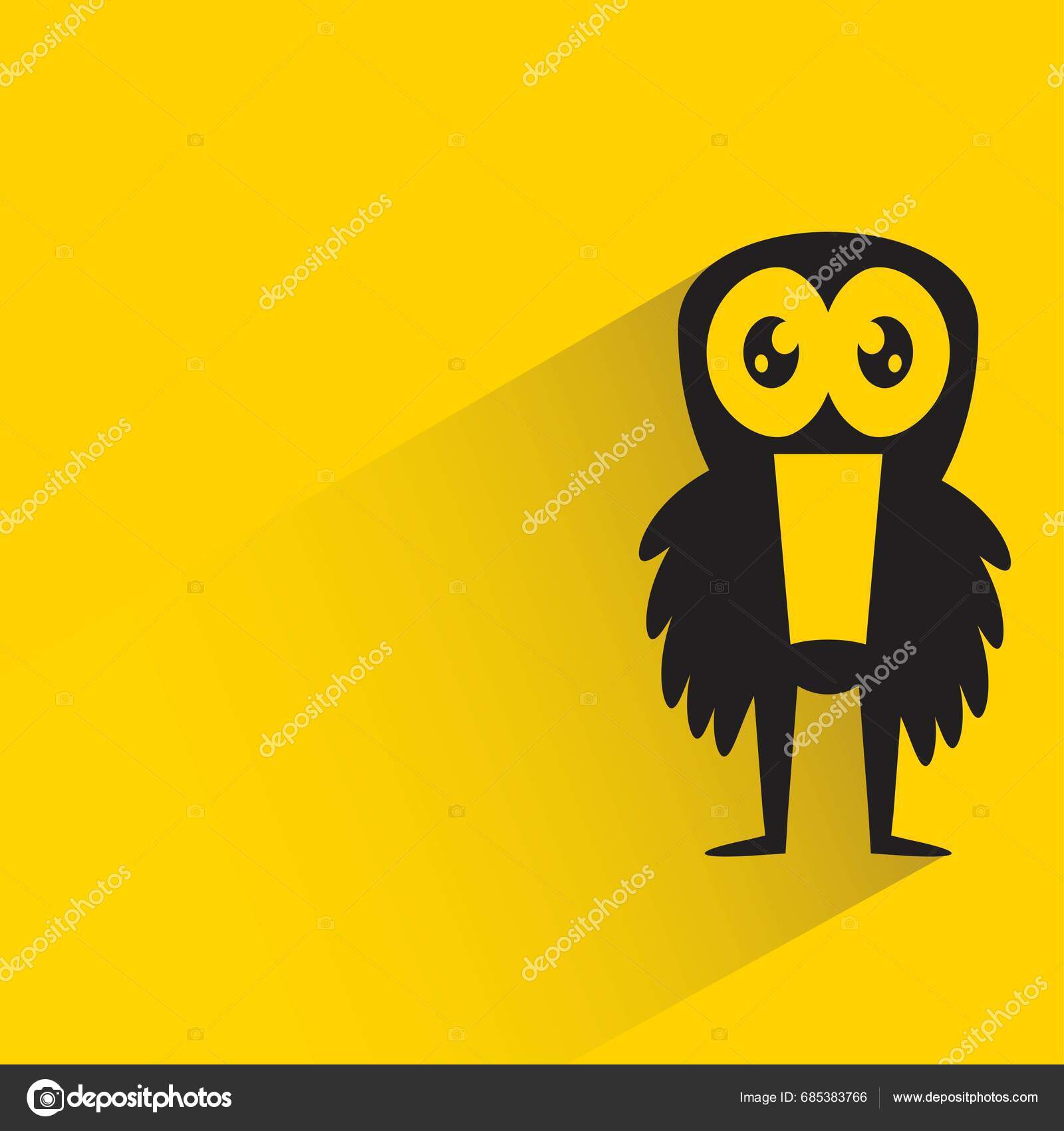 Monster Shadow Yellow Background Stock Vector by ©loopang 685383766