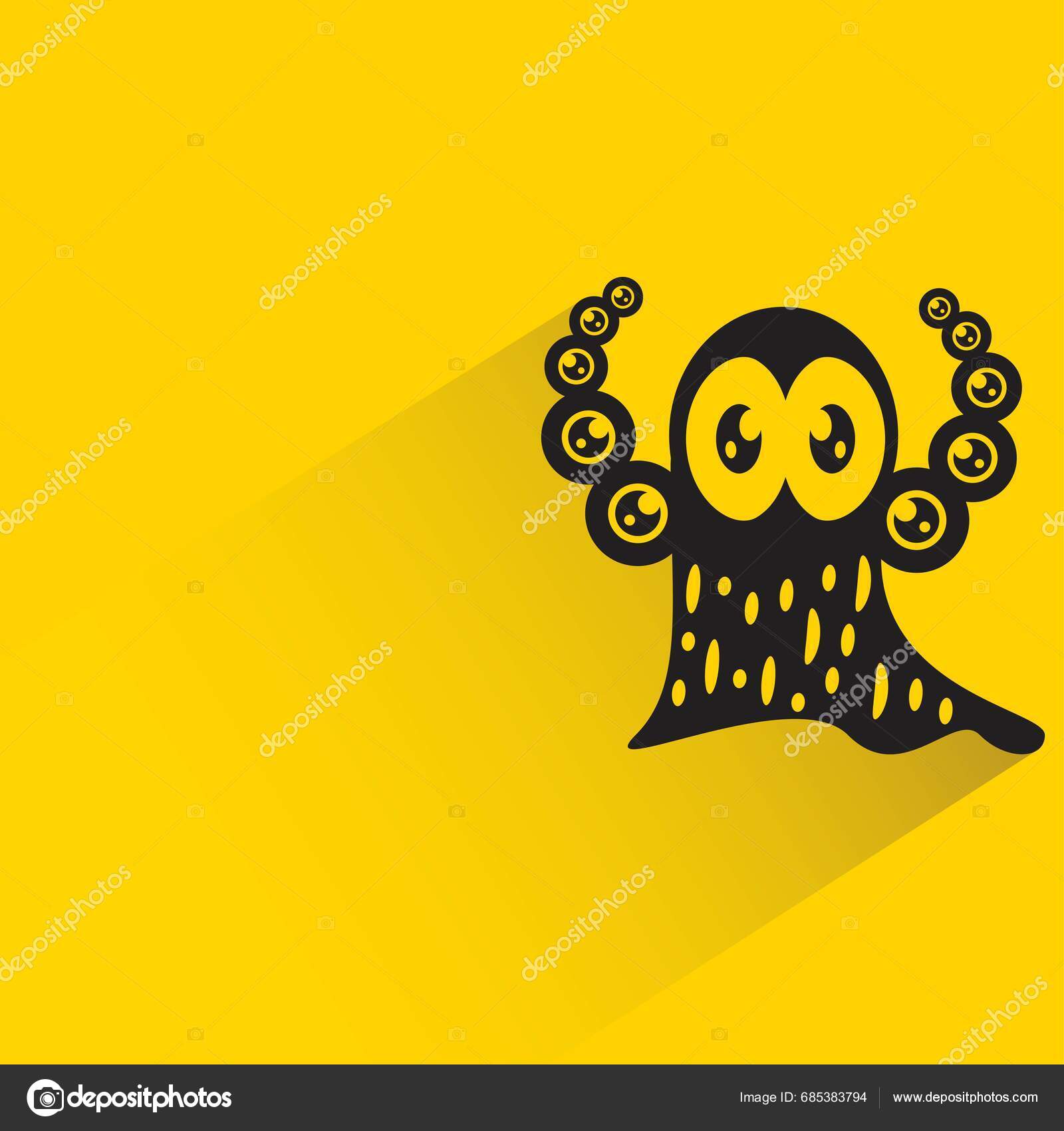 Monster Shadow Yellow Background Stock Vector by ©loopang 685383794