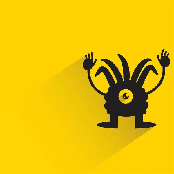 Monster Icon Shadow Yellow Background Stock Vector by ©loopang 686735084