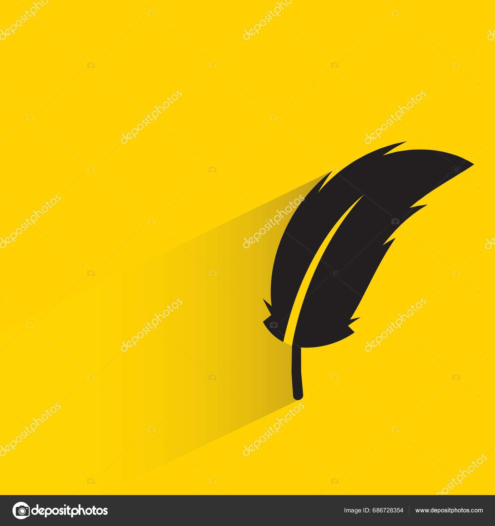 Feather Shadow Yellow Background Stock Vector by ©loopang 686728354