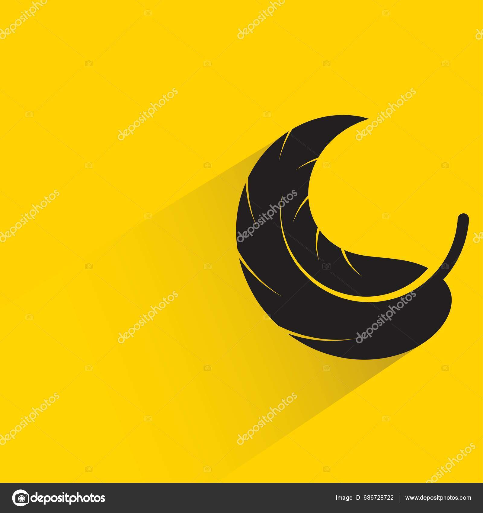 Feather Shadow Yellow Background Stock Vector by ©loopang 686728722