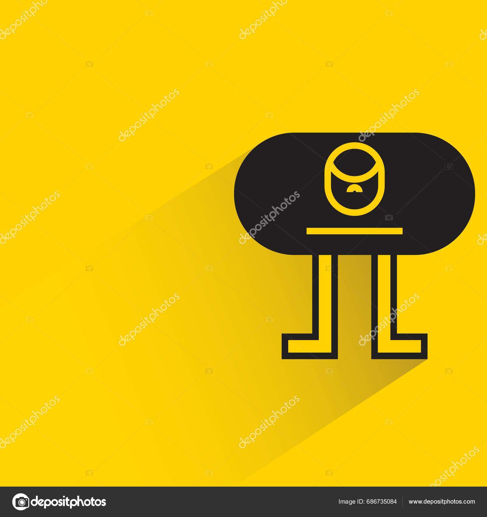 Monster Icon Shadow Yellow Background Stock Vector by ©loopang 686735084