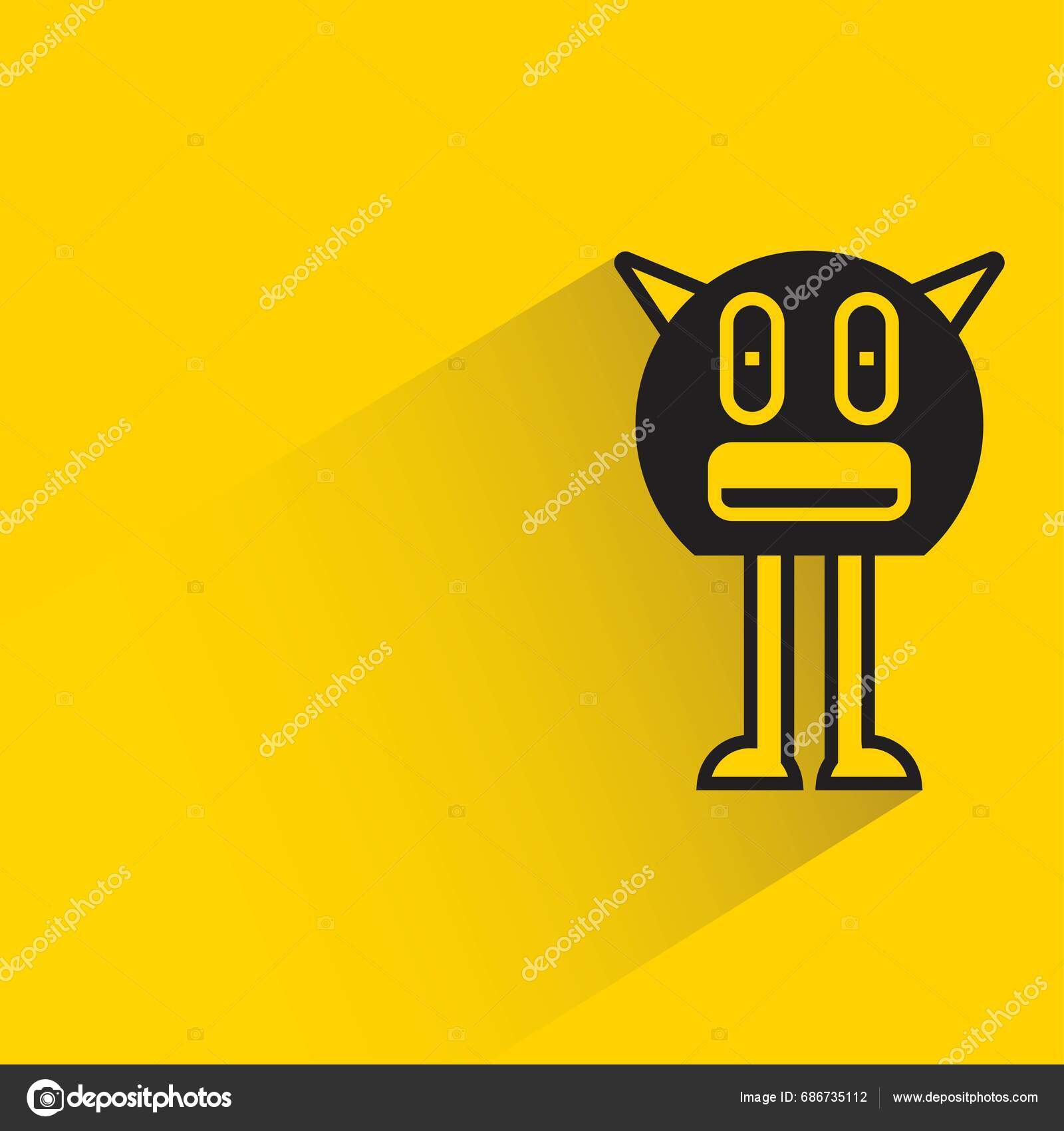Monster Icon Shadow Yellow Background Stock Vector by ©loopang 686735112