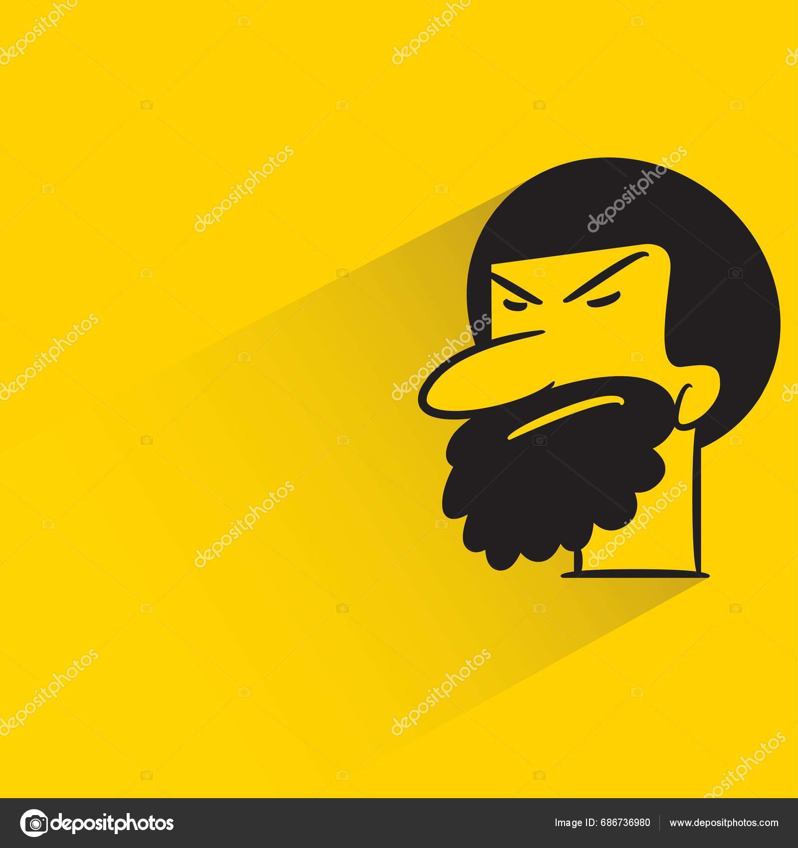 Male Face Avatar Shadow Yellow Background Stock Vector by ©loopang ...