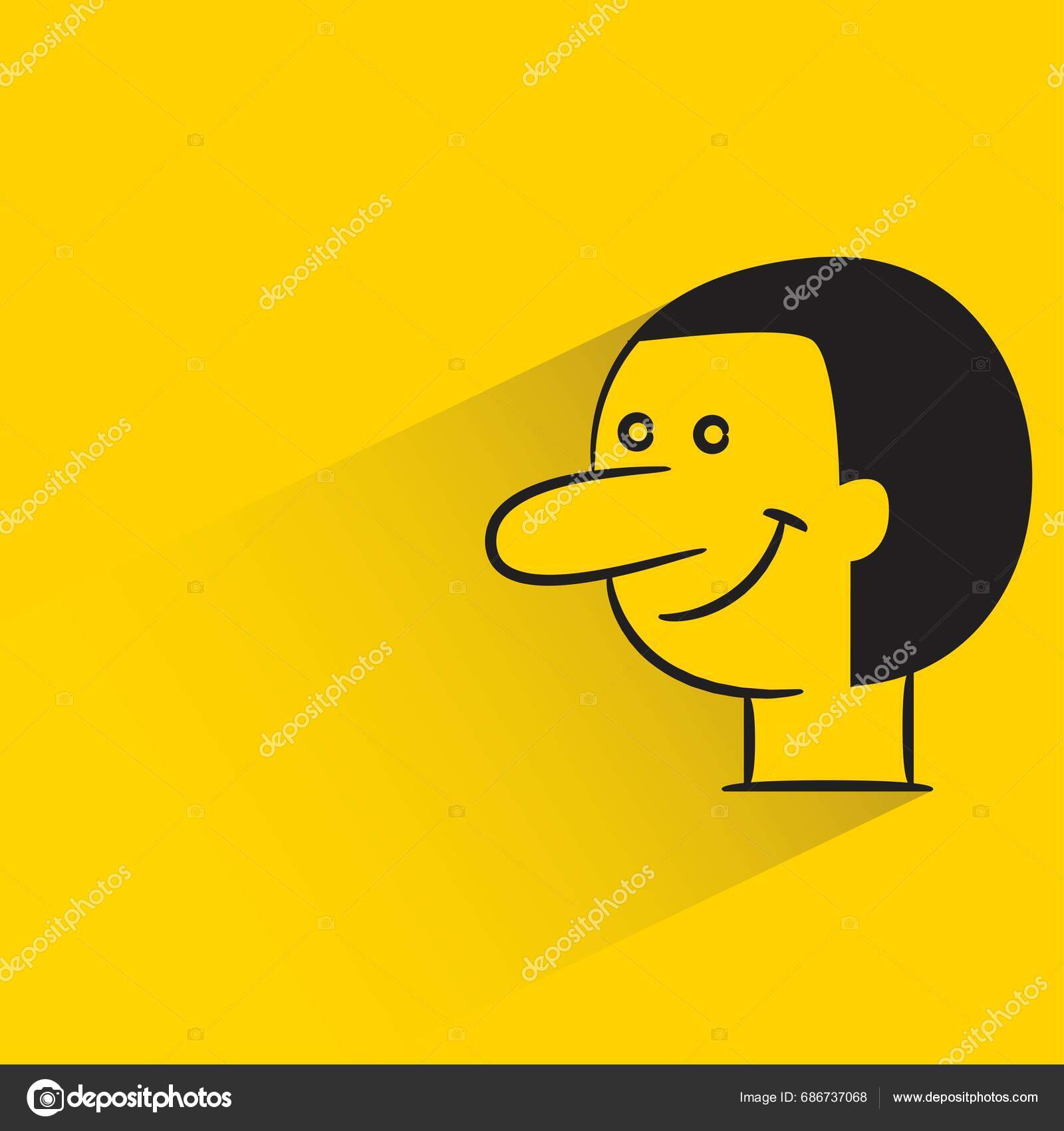 Male Face Avatar Shadow Yellow Background Stock Vector by ©loopang ...