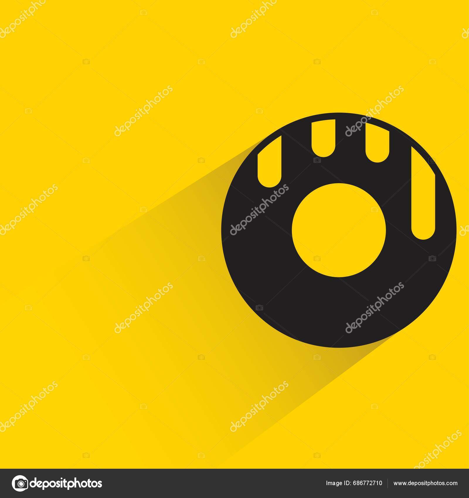 Donut Shadow Yellow Background Stock Vector by ©loopang 686772710