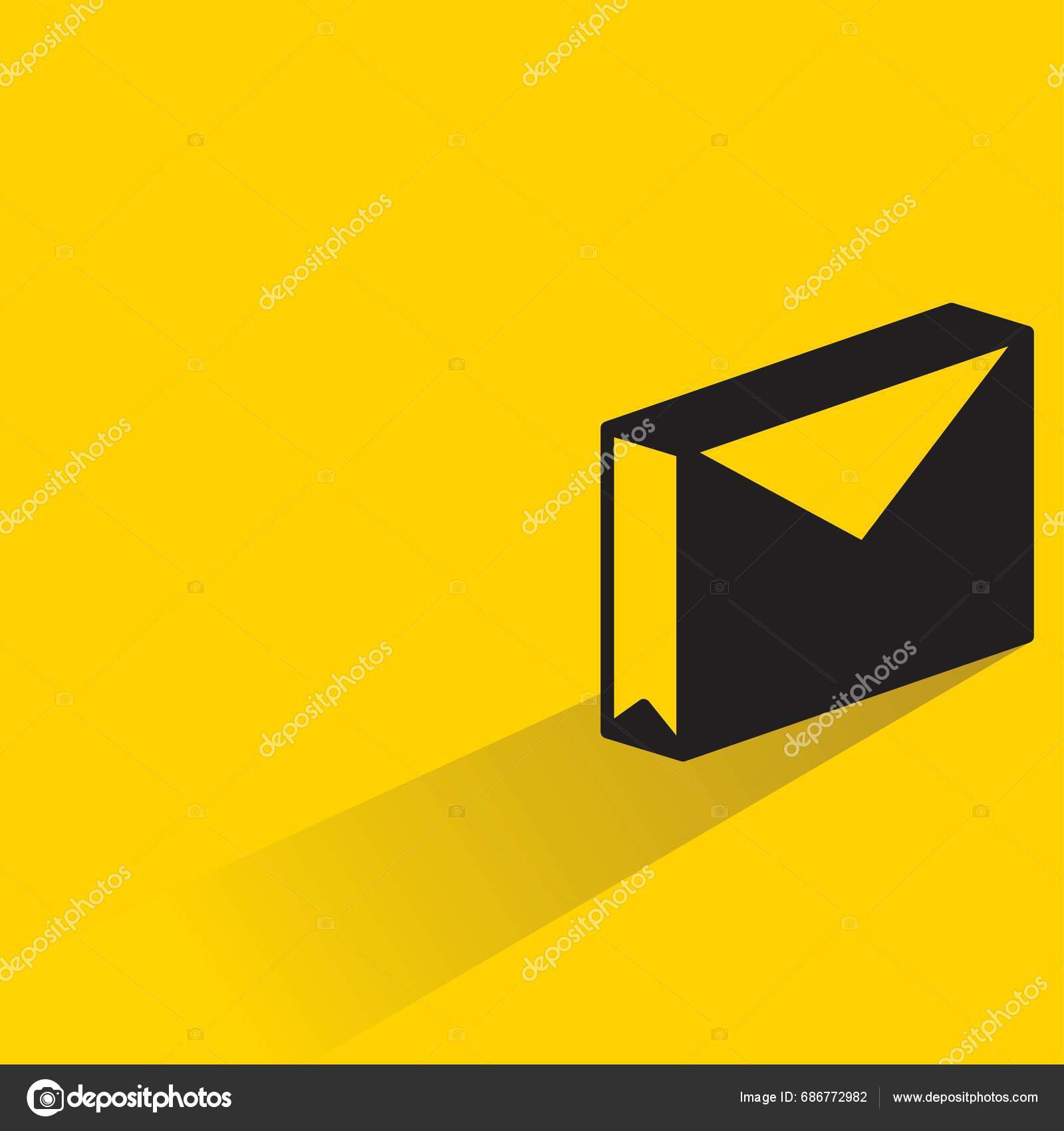 Carton Box Shadow Yellow Background Stock Vector by ©loopang 686772982