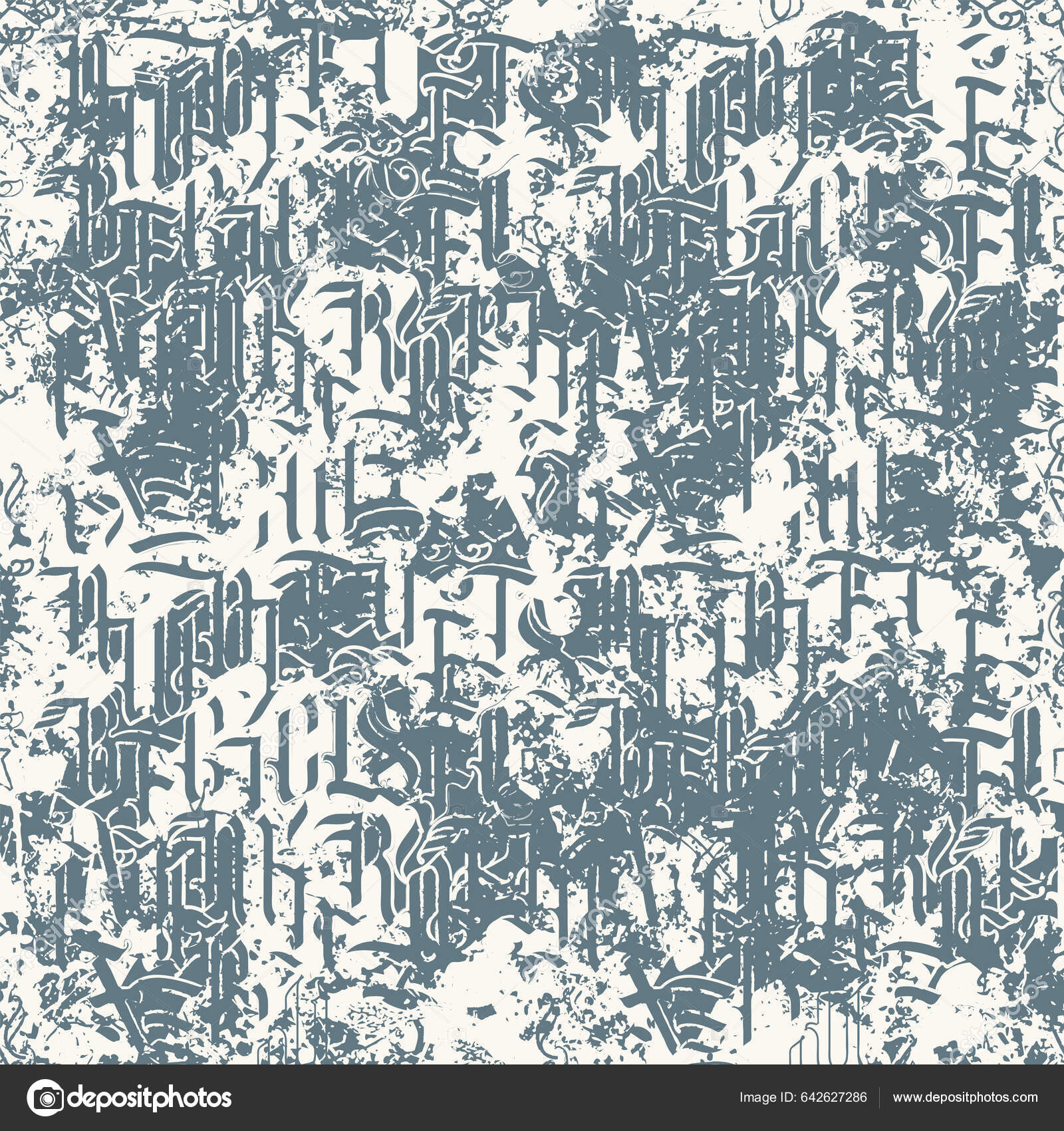 Decorative Seamless Pattern Capital Gothic Letters Grunge Texture ...