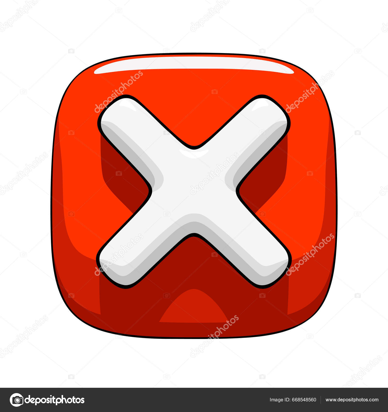 Signo Incorrecto Icono Marca Incorrecto Botón Rojo Con Cruz Blanca ...