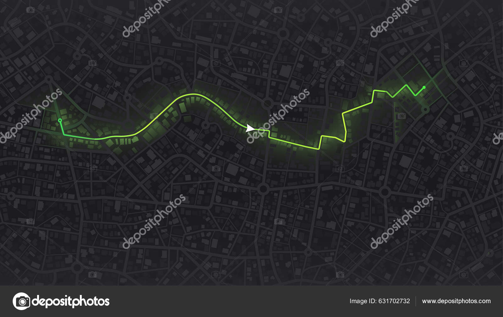 City Top View View Map Buildings Gps Map Decorative Graphic Stock ...