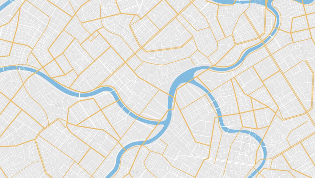 Mapa de la ciudad, navegador GPS. Mapa de fondo del vector de área de la ciudad, calles y ...