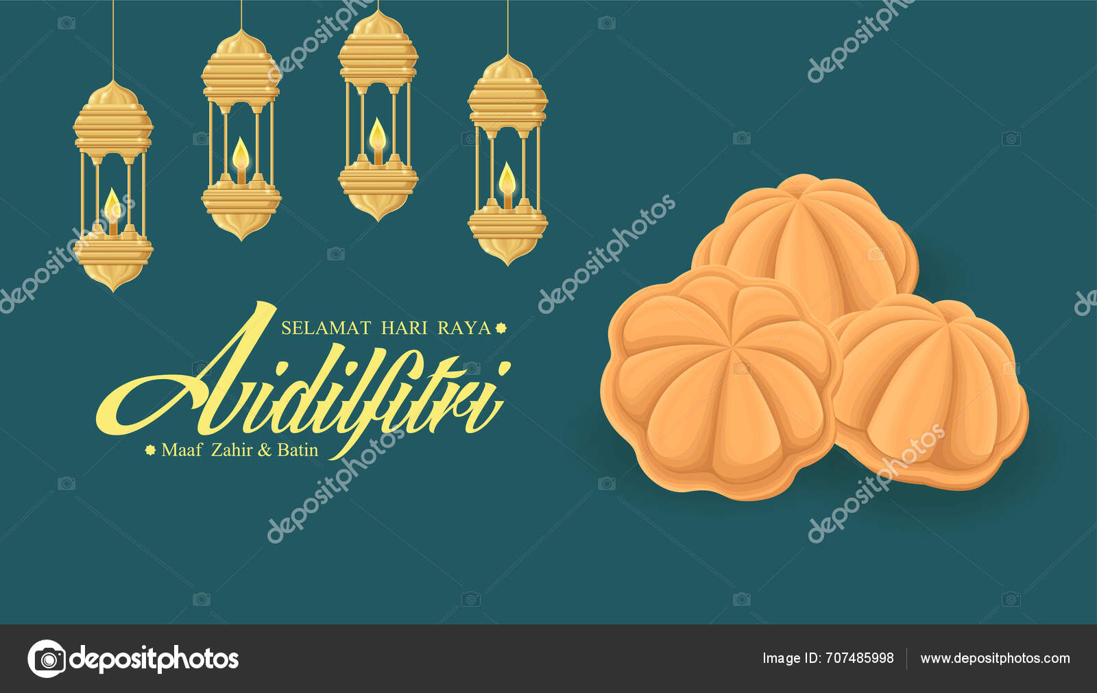 Hari Raya Aidilfitri Background Design Kuih Raya Malay Means Fasting ...