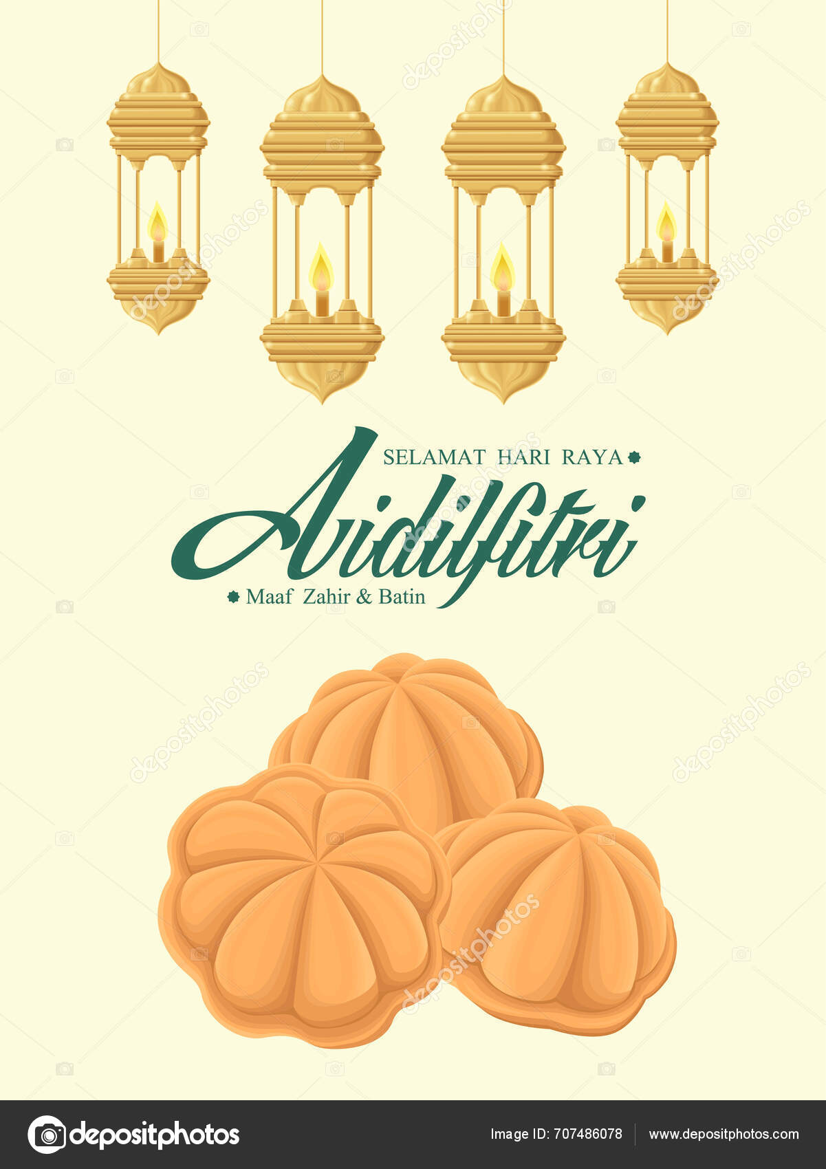 Hari Raya Aidilfitri Background Design Kuih Raya Malay Means Fasting Stock Vector by ©Donnay ...