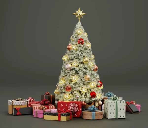 Realistic Render Christmas Tree Stock Photo by ©3drenderings 690815124