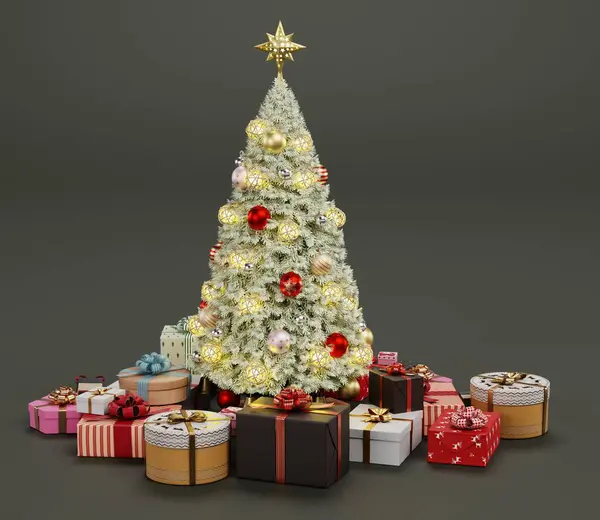Realistic Render Christmas Tree Stock Photo by ©3drenderings 690815124