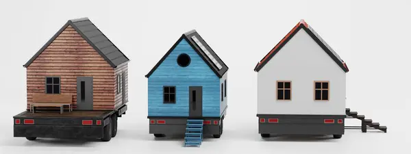 Realistic Render Tiny Houses — Stock Photo © 3drenderings #691630868