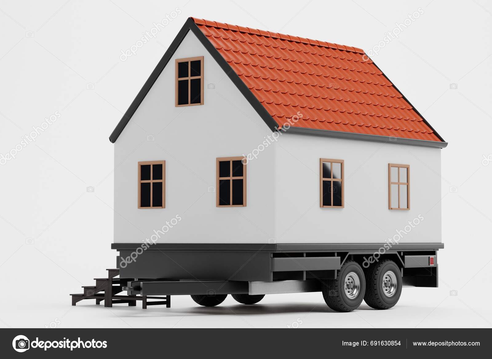 Realistic Render Tiny House Stock Photo by ©3drenderings 691630854