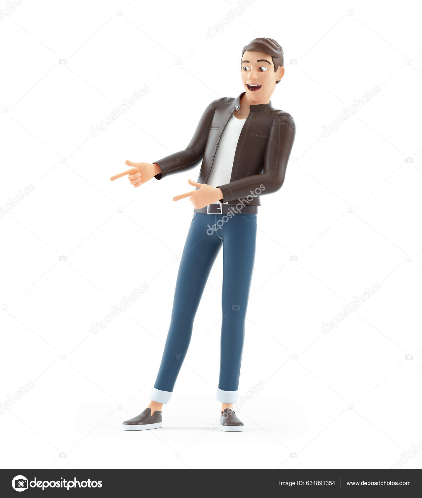 Cartoon Man Standing Sideways