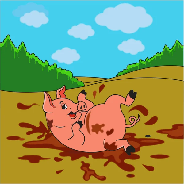 Pig sleeping in mud clip art Stock Photos, Royalty Free Pig sleeping in ...