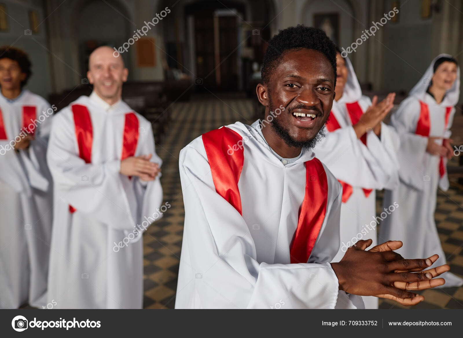 Group People Church Choir Singing Clapping Hands Performance Church ...