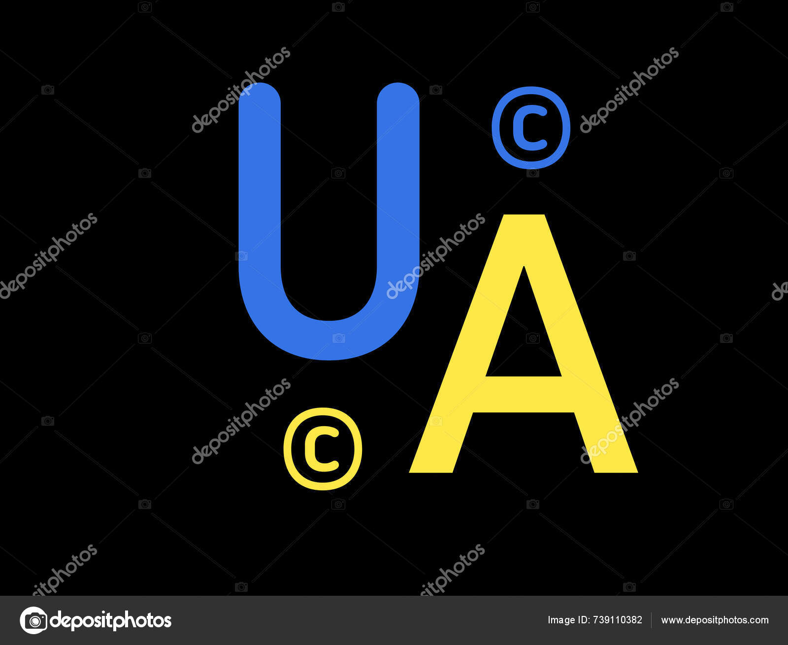 Initials Short Name Country Ukraine Letters Painted Blue Yellow — Stock ...
