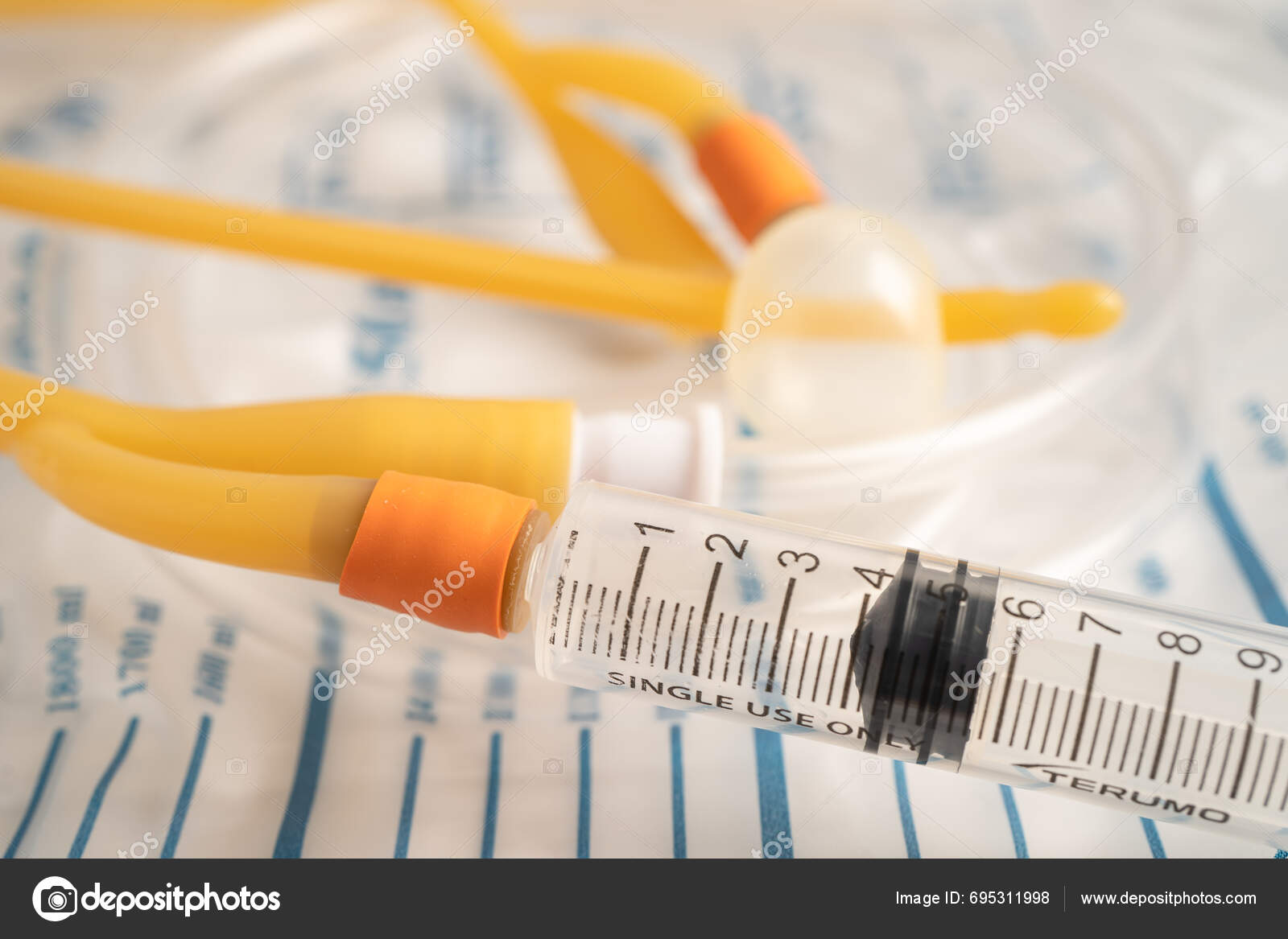 Catéter Urinario Foley Con Bolsa Orina Para Discapacidades Paciente ...