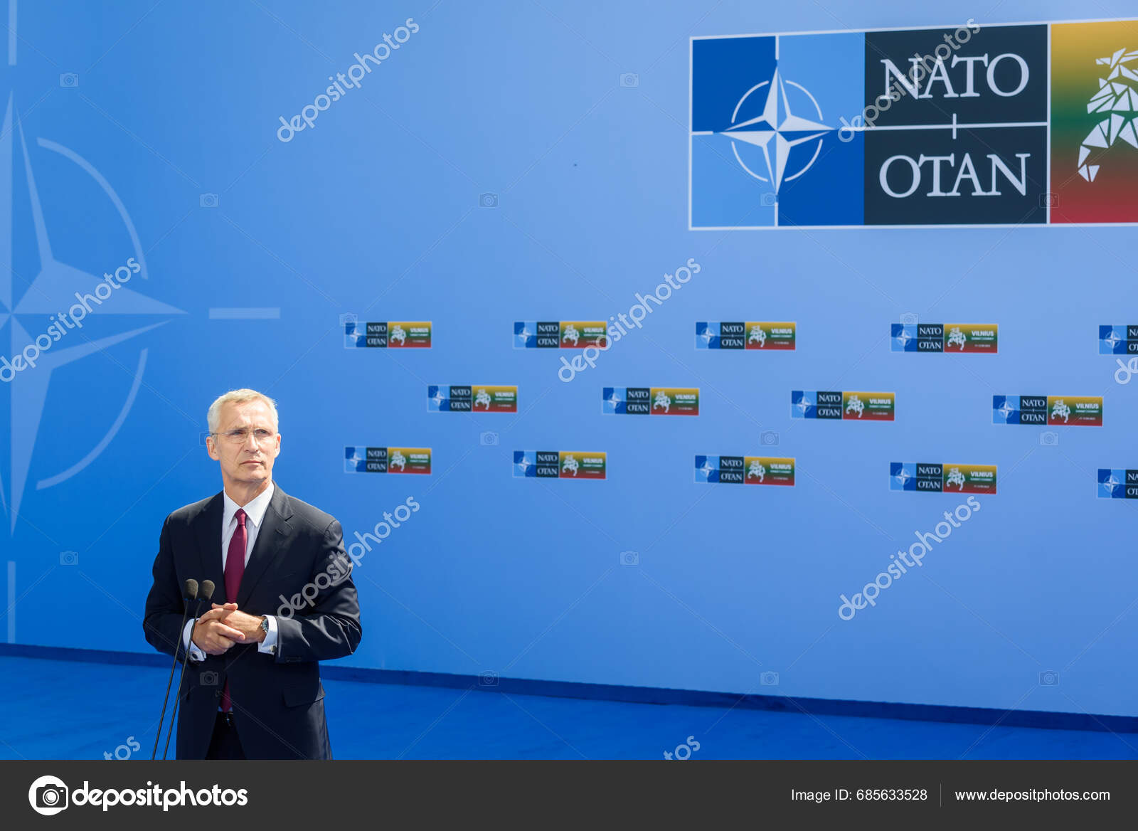 Vilnius Lithuania 11Th July 2023 Jens Stoltenberg Nato Secretary ... Vilnius Lithuania 11Th July 2023 Jens Stoltenberg Nato Secretary ...