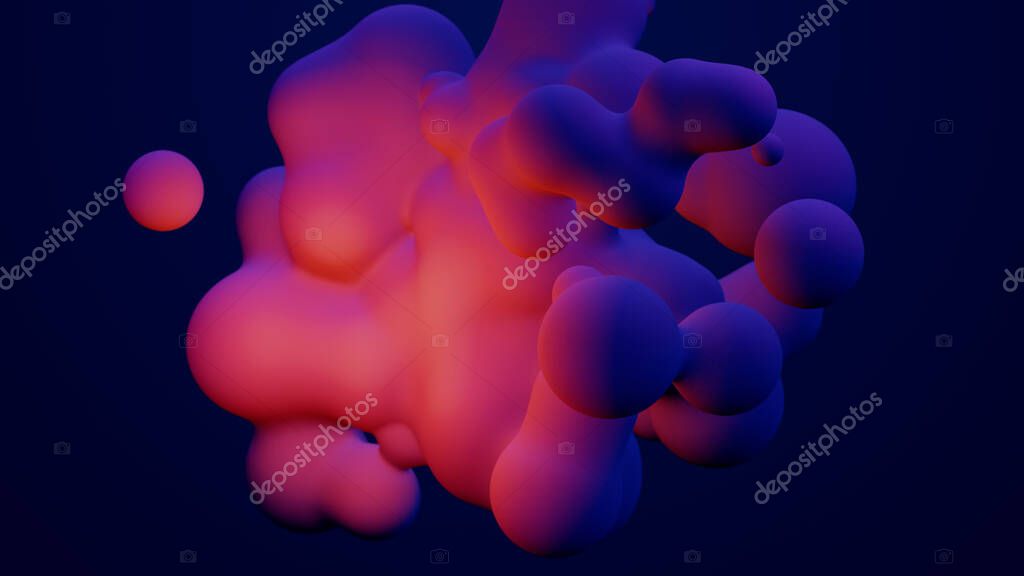 Metaverse 3d render morphing animation pink purple abstract metaball metasphere bubbles art ...