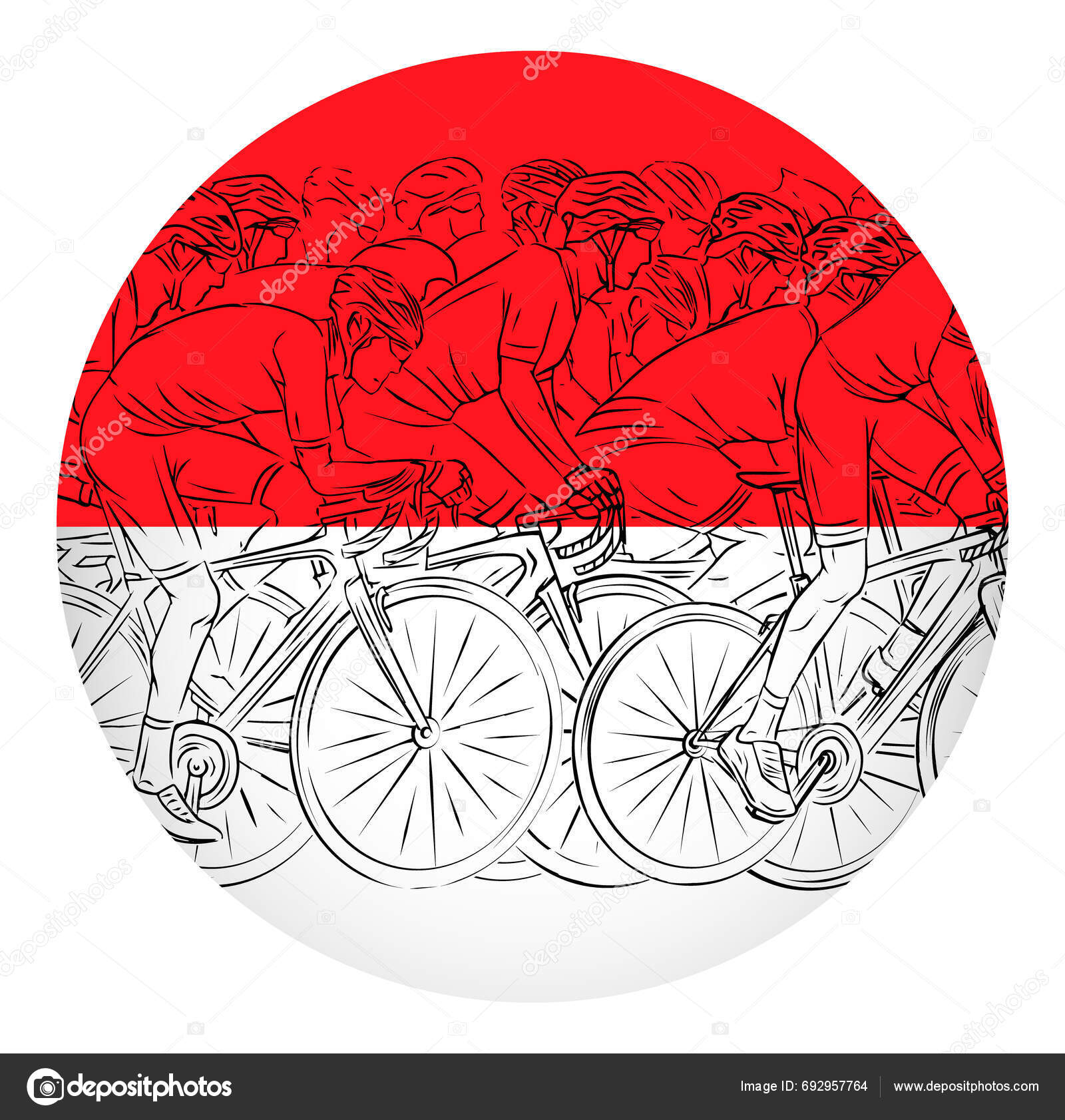 Cyclist Background Flag Indonesia Vector Stock Vector by ©hrynchak ...