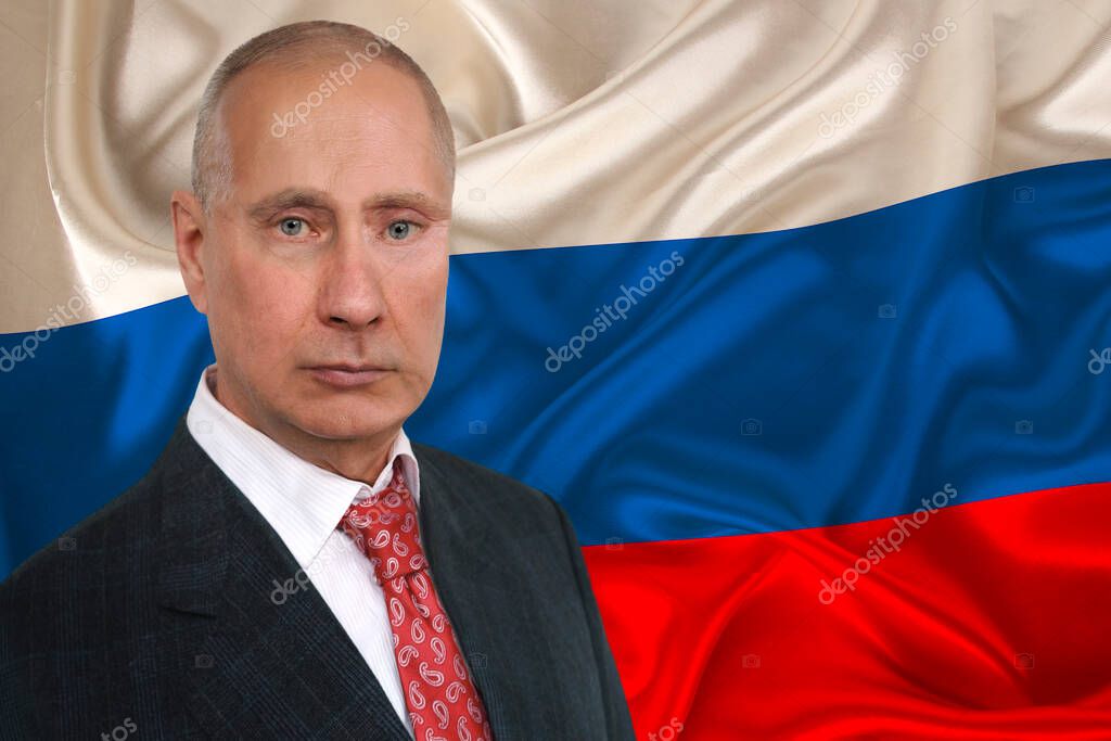 closeup portrait of elderly man in dark suit and red tie in style of ...