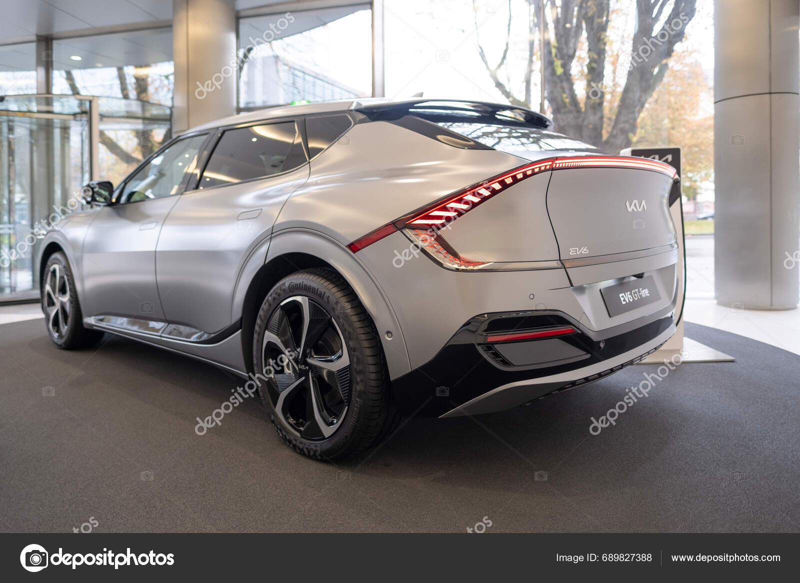 New Grey Electric Crossover Kia Ev6 Showroom South Korean Automobile ...