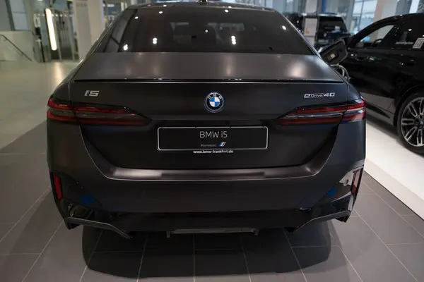 New Black Bmw Edrive40 All Electric Sedan Rear View Electric — Stock ...